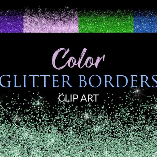 16 Color Glitter Borders Overlay Digital Pack Instant - Etsy