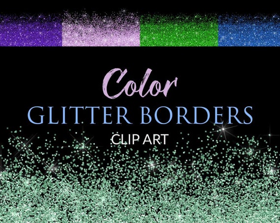 16 PNG Color Glitter borders Overlays Digital pack Instant | Etsy