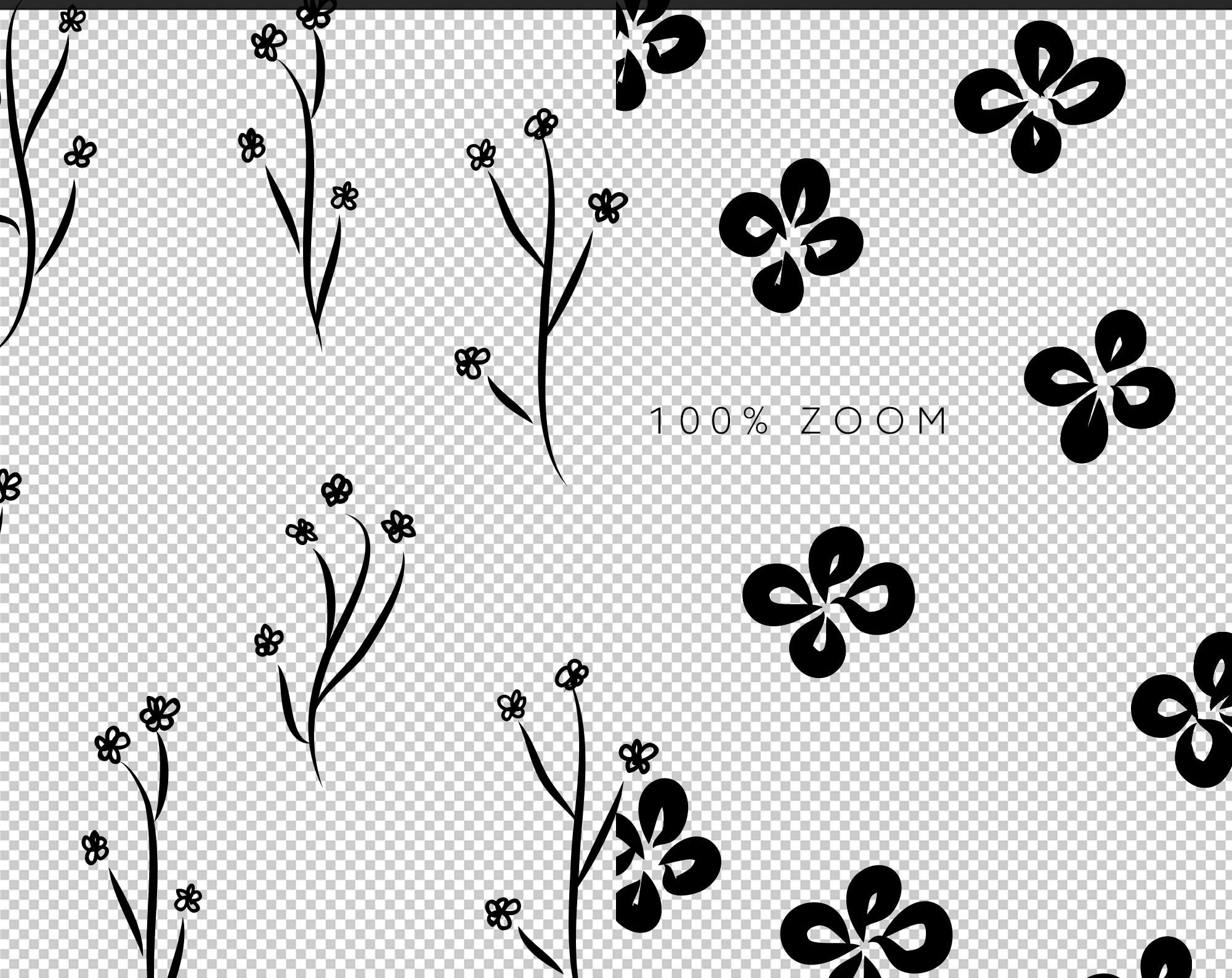 12 Digital Papers, Seamless Black & White Floral Textures, Digital ...