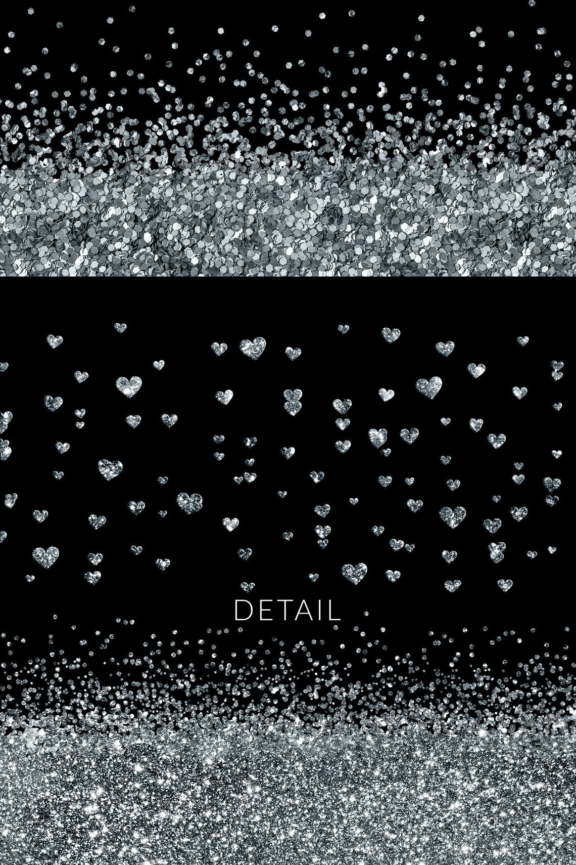 16 Silver Glitter Borders, Border Overlays, Digital Files, Instant ...