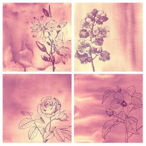 12 Digital Pink Watercolor Backgrounds, Instant Download, Digital Files ...