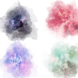 12 Digital Abstract Splashes Clip Art, Colorful Design Elements ...