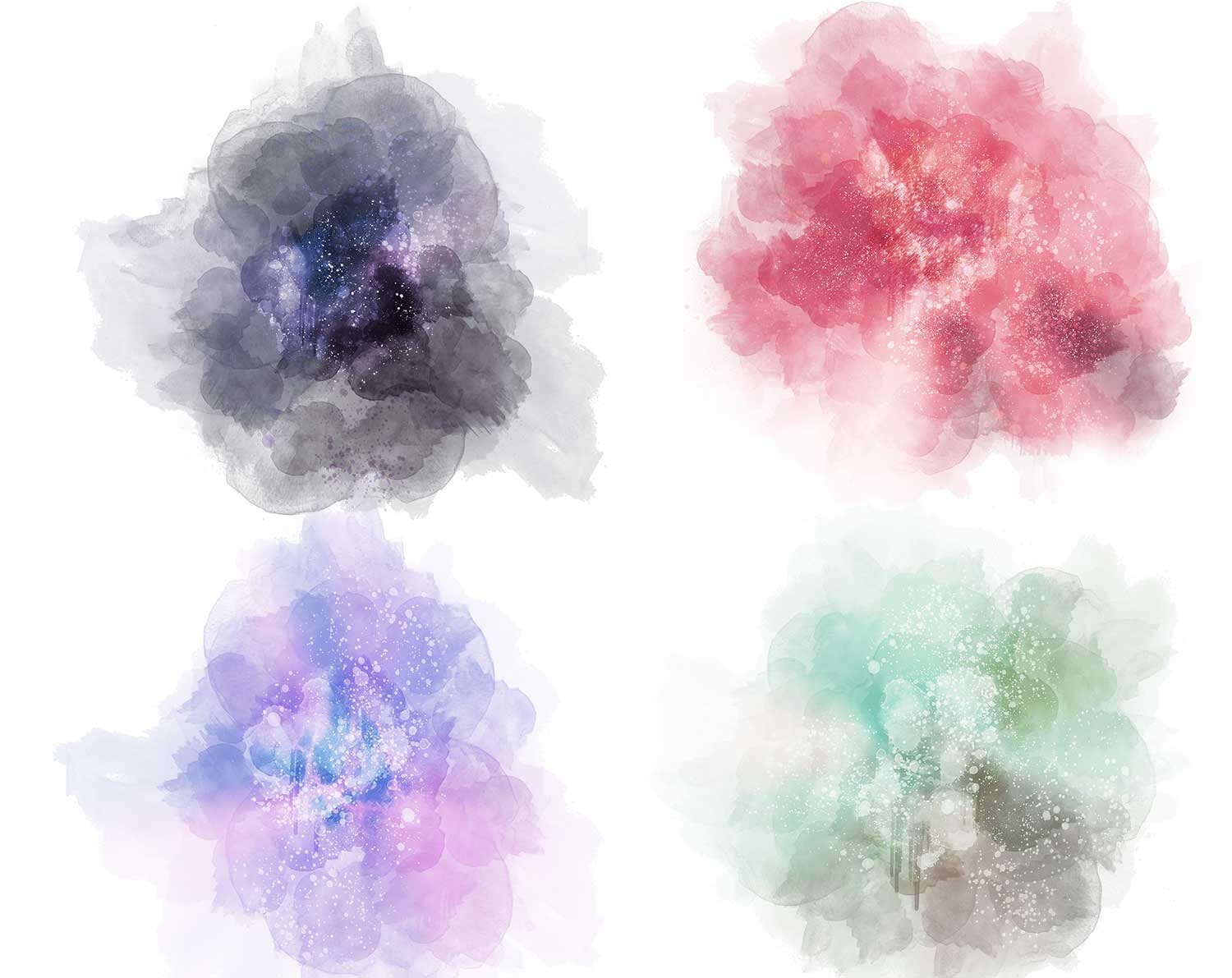 12 Digital Abstract Splashes Clip Art Colorful Design - Etsy