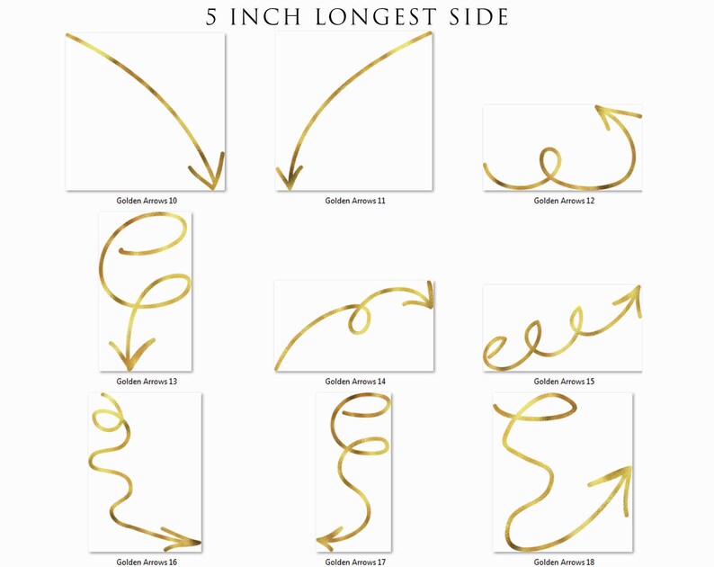 42 PNG Digital Golden Arrows, Clip Art, Simple Curly Arrows, Design ...