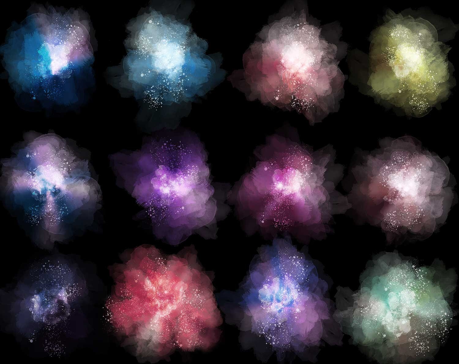 12 Digital Abstract Splashes Clip Art Colorful Design - Etsy