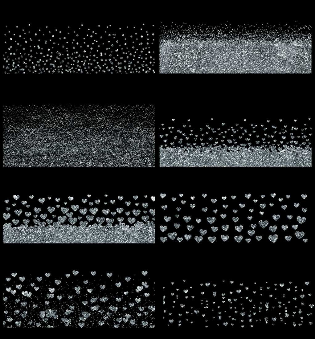 16 Silver Glitter Borders, Border Overlays, Digital Files, Instant ...