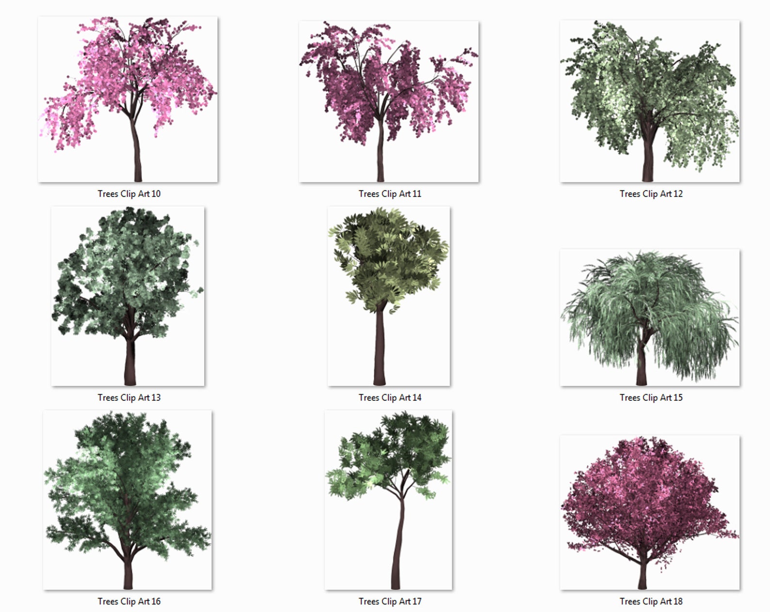 26 PNG Digital Trees, Clip Art Collection With Transparent Background ...