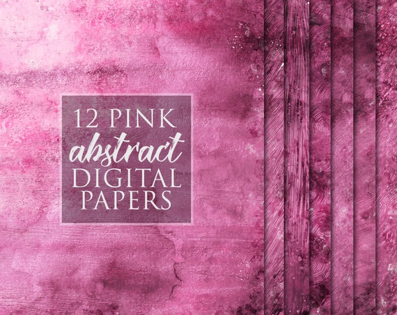 12 Digital Pink Papers Abstract Background Pink textures | Etsy