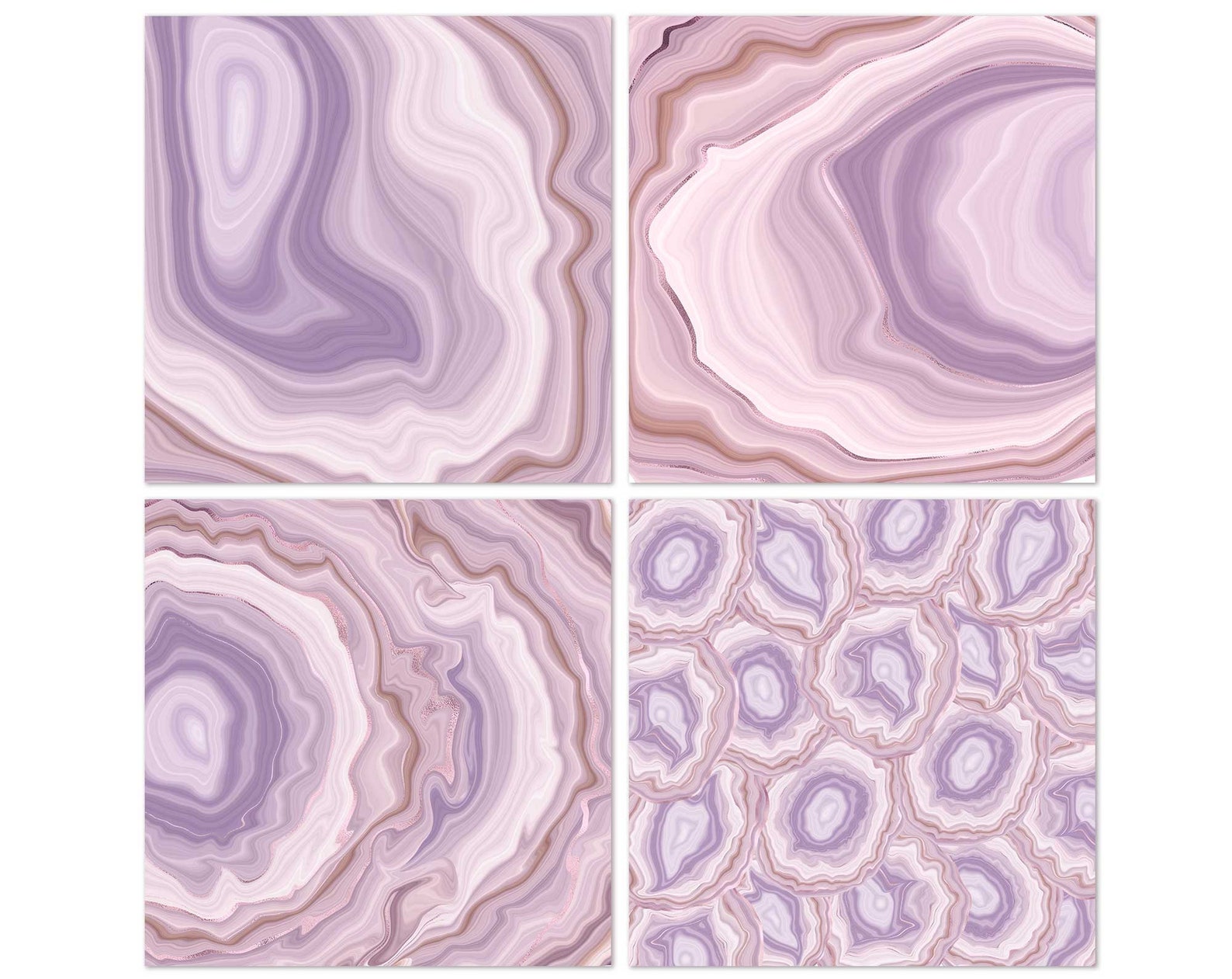 10 Digital Agate Papers With Rose Gold Veins Blush Pink Agate | Etsy