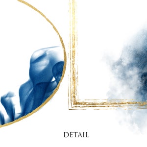 12 PNG Navy Blue Gold Frames, Gold and Blue Design Elements, Digital ...