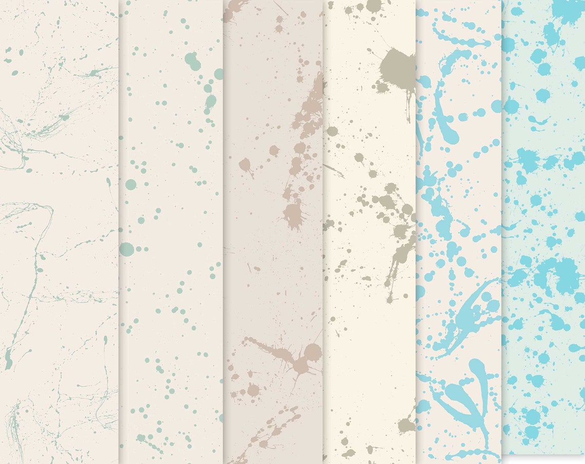 12 Pastel Seamless Digital Papers Paint Splatters | Etsy