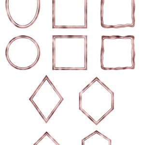 10x3 Pcs Digital Rose Gold Frames, Digital Pack, Instant Download ...