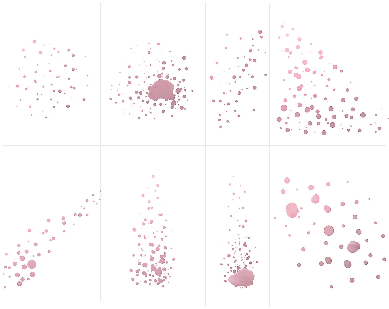 36 PNG Digital Paint Splatters Blue and Pink Paint Splatters | Etsy