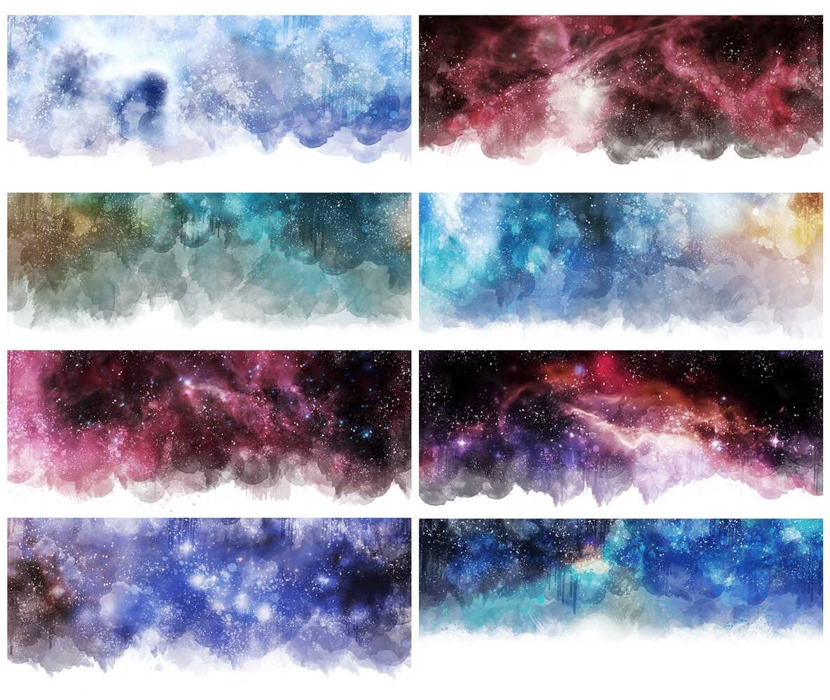 16 PNG Space. Galaxy Borders Digital Pack Instant Download - Etsy