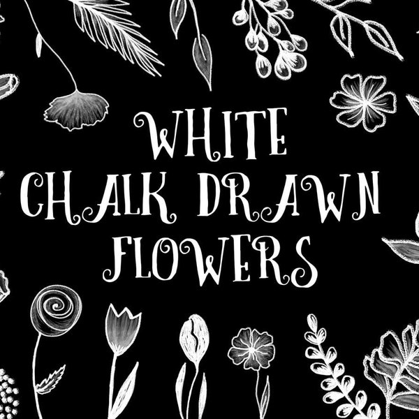 Chalk Flowers - Etsy