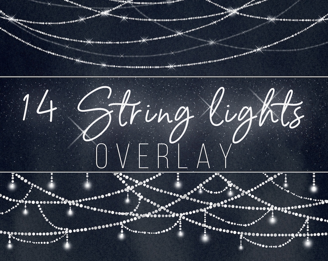 14 Digital String Lights Overlay, Party Lights, Sparkling Lights ...