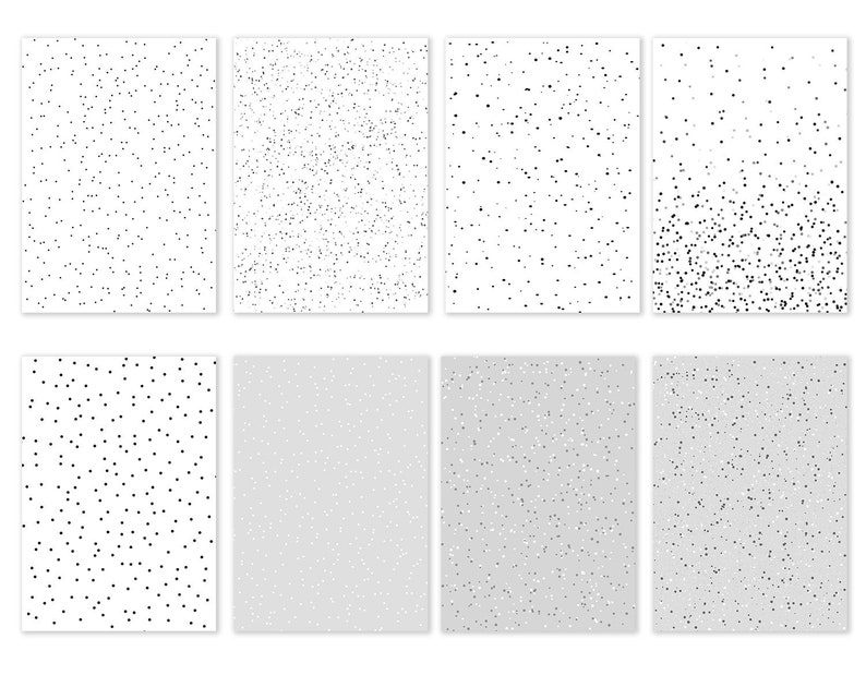 Black & White Dots, Digital Paper Pack, Clip Art Background, Print ...