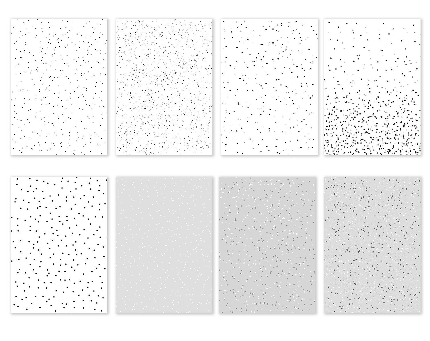 Black & White Dots Digital Paper Pack Clip Art Background - Etsy