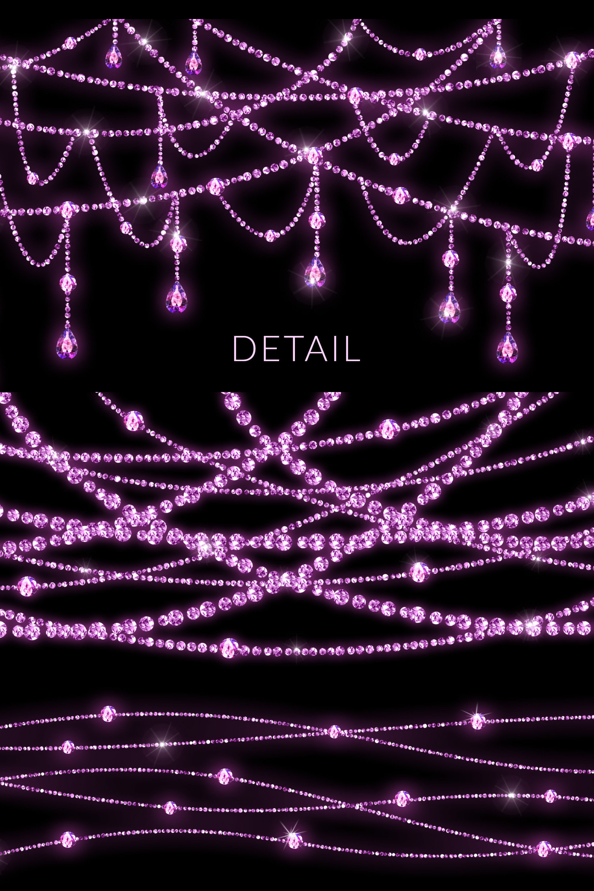 16 PNG Purple Beaded Glowing Borders Digital Files Instant | Etsy