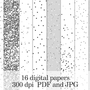 Black & White Dots, Digital Paper Pack, Clip Art Background, Print ...