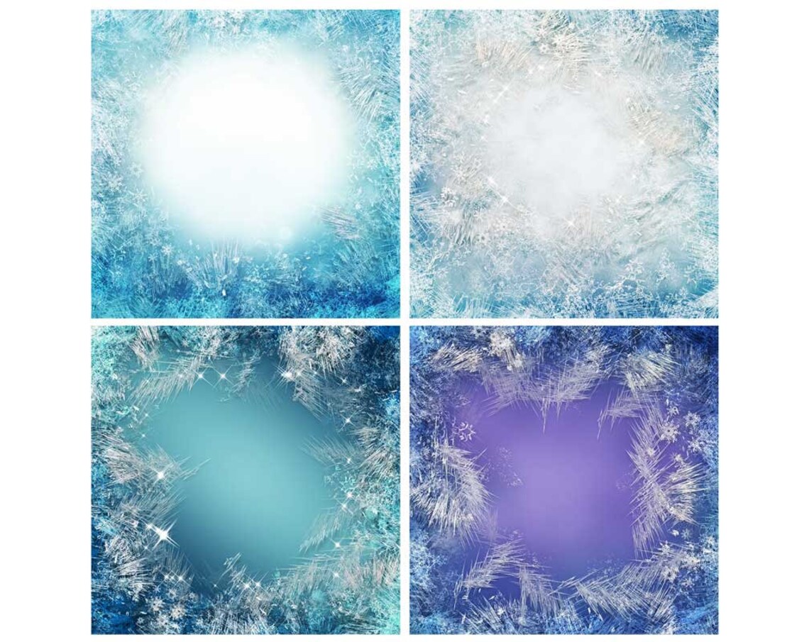 12 Winter Digital Paper Frosted Background Frost Digital | Etsy
