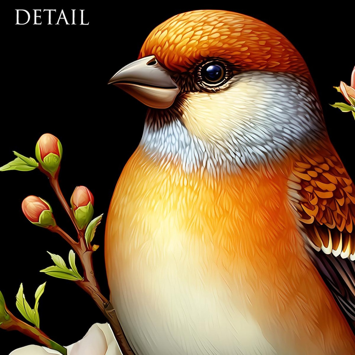 Birds With Flowers Clipart: Floral Songbirds, PNG Images (transparent ...