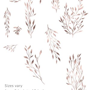 30 PNG Gold, Rose Gold and Silver Branches, Clip Art, Design Elements ...
