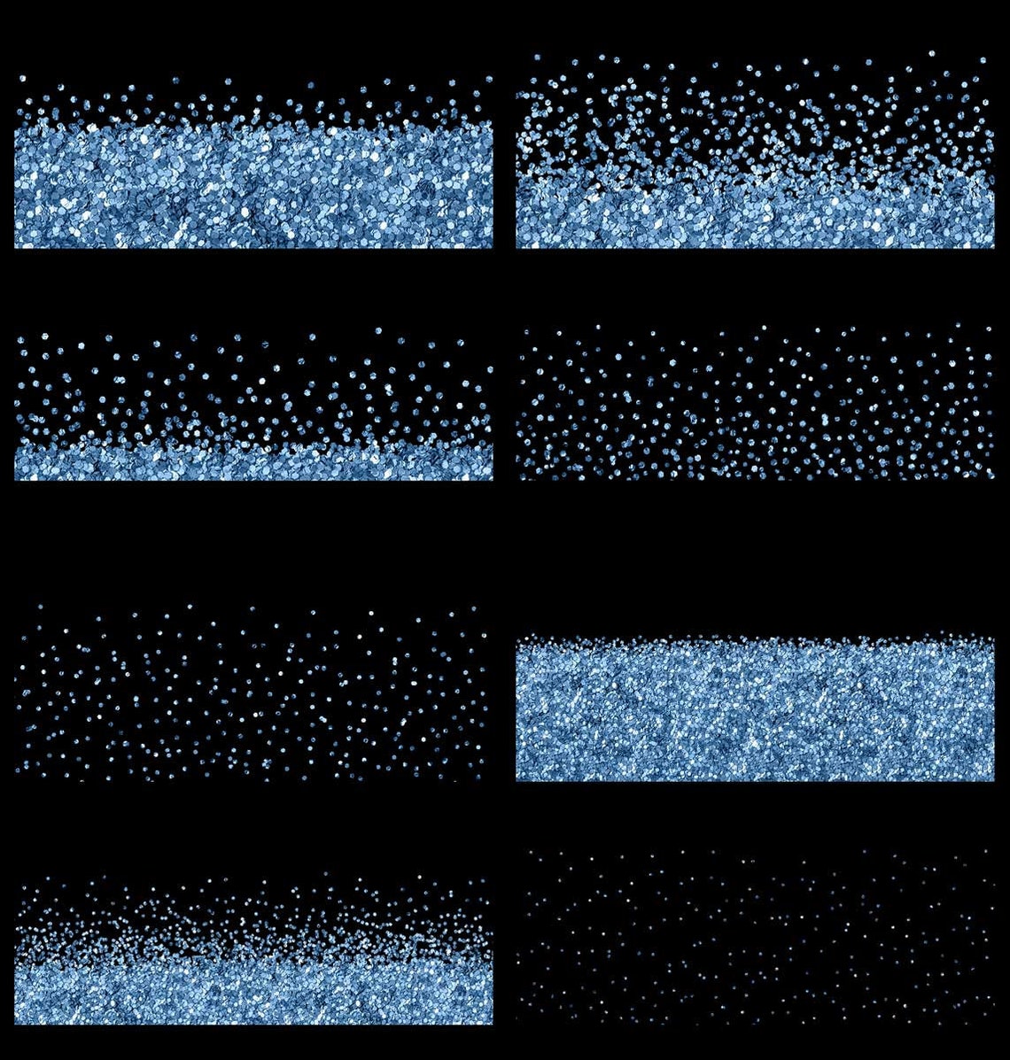 16 Blue Glitter Borders Border Overlays Digital Files - Etsy