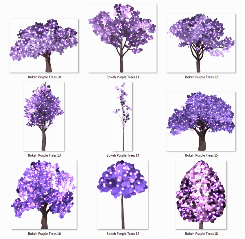 18 PNG Digital Bokeh Trees Clip Art Collection With | Etsy