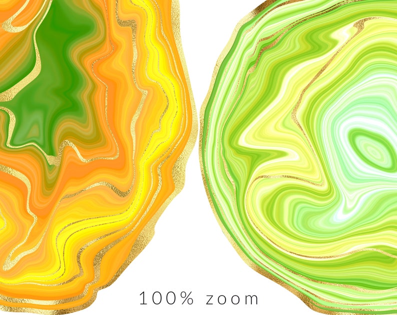 16 PNG Digital Agate Slices with Gold Clip Art Digital Agate | Etsy