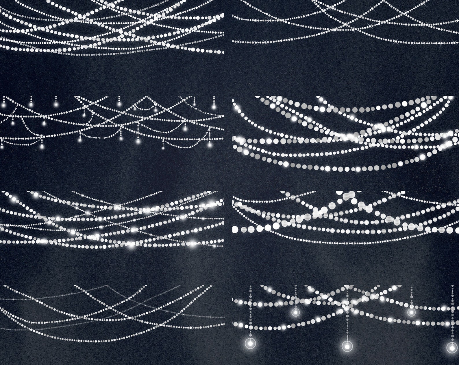 14 Digital String Lights Overlay, Party Lights, Sparkling Lights ...