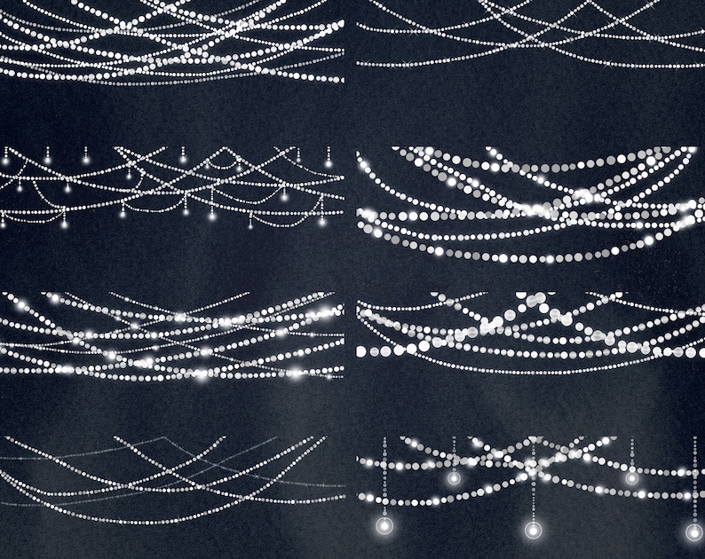 14 Digital String Lights Overlay, Party Lights, Sparkling Lights ...