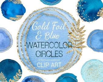 16 Digital Watercolor Circles Round Design Elements Clip | Etsy