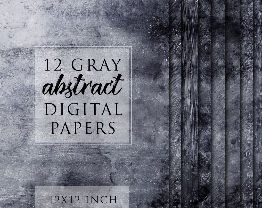 12 Digital Gray Papers, Abstract Background, Gray Textures, Instant ...