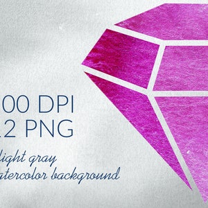 12 Digital Watercolor Gems, Elements Digital Pack, Instant Download ...