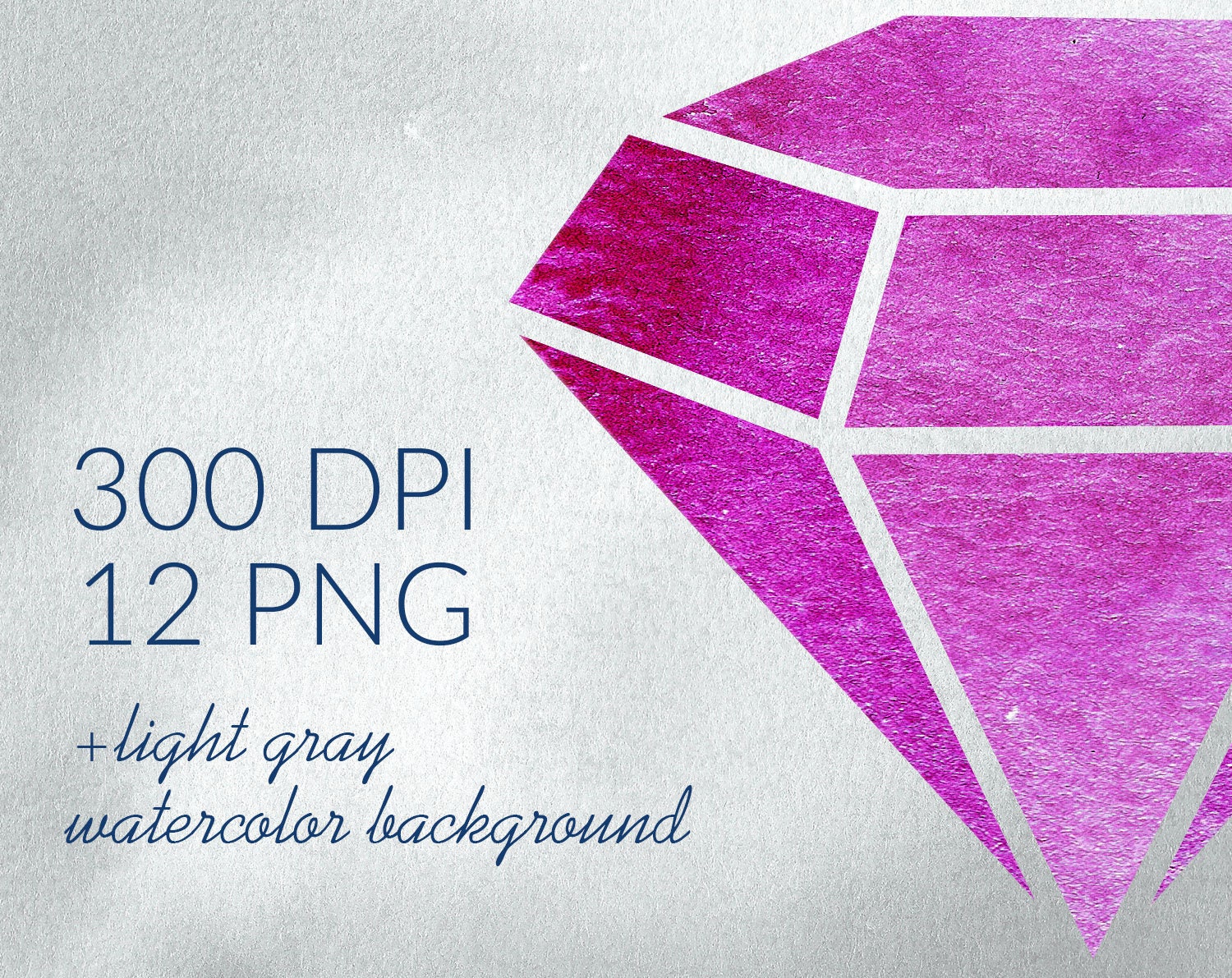 12 Digital Watercolor Gems, Elements Digital Pack, Instant Download ...