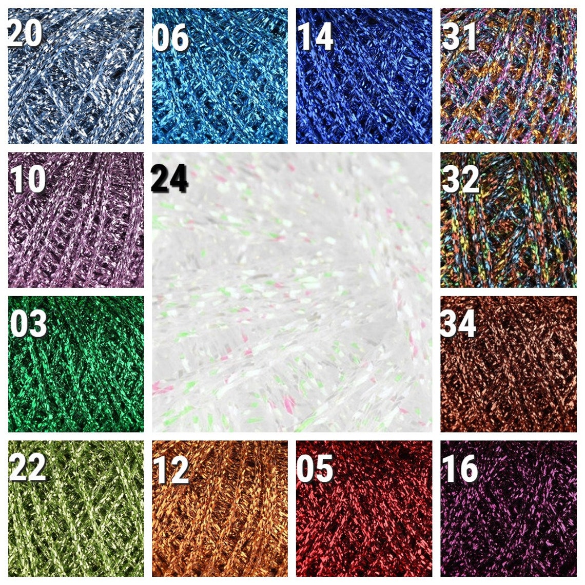 Brocade Metalic Lurex Yarn for Decoration Thin Shiny Art | Etsy