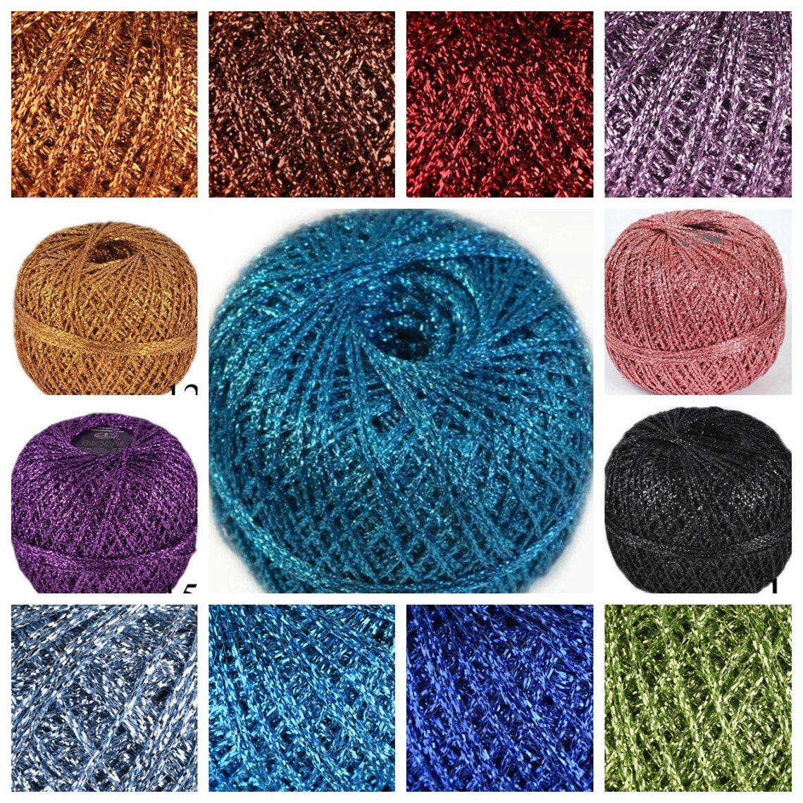 Brocade Metalic Lurex Yarn for Decoration Thin Shiny Art | Etsy