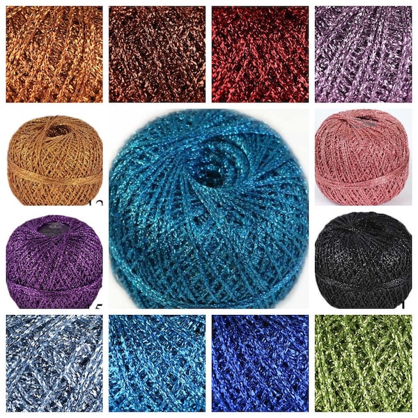 Metallic Yarn - Etsy