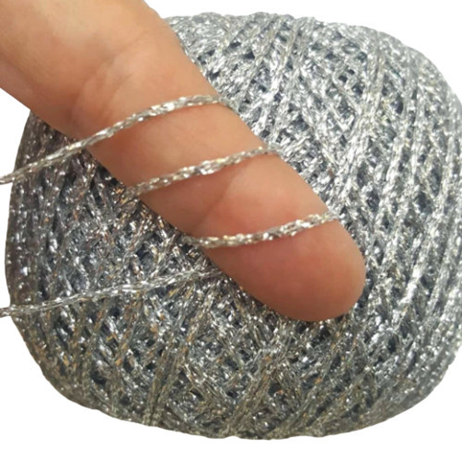 Brocade Metalic Lurex Yarn for Decoration, Thin Shiny Art Yarn ...