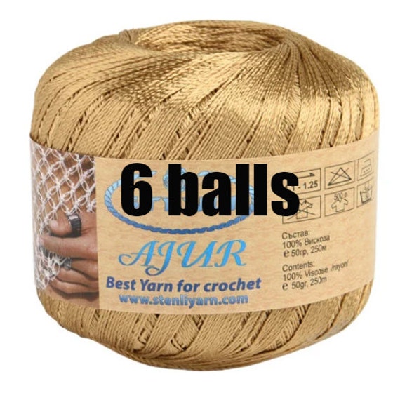 6 Balls Viscose Rayon Silk Yarn for Crochet and Knitting | Etsy