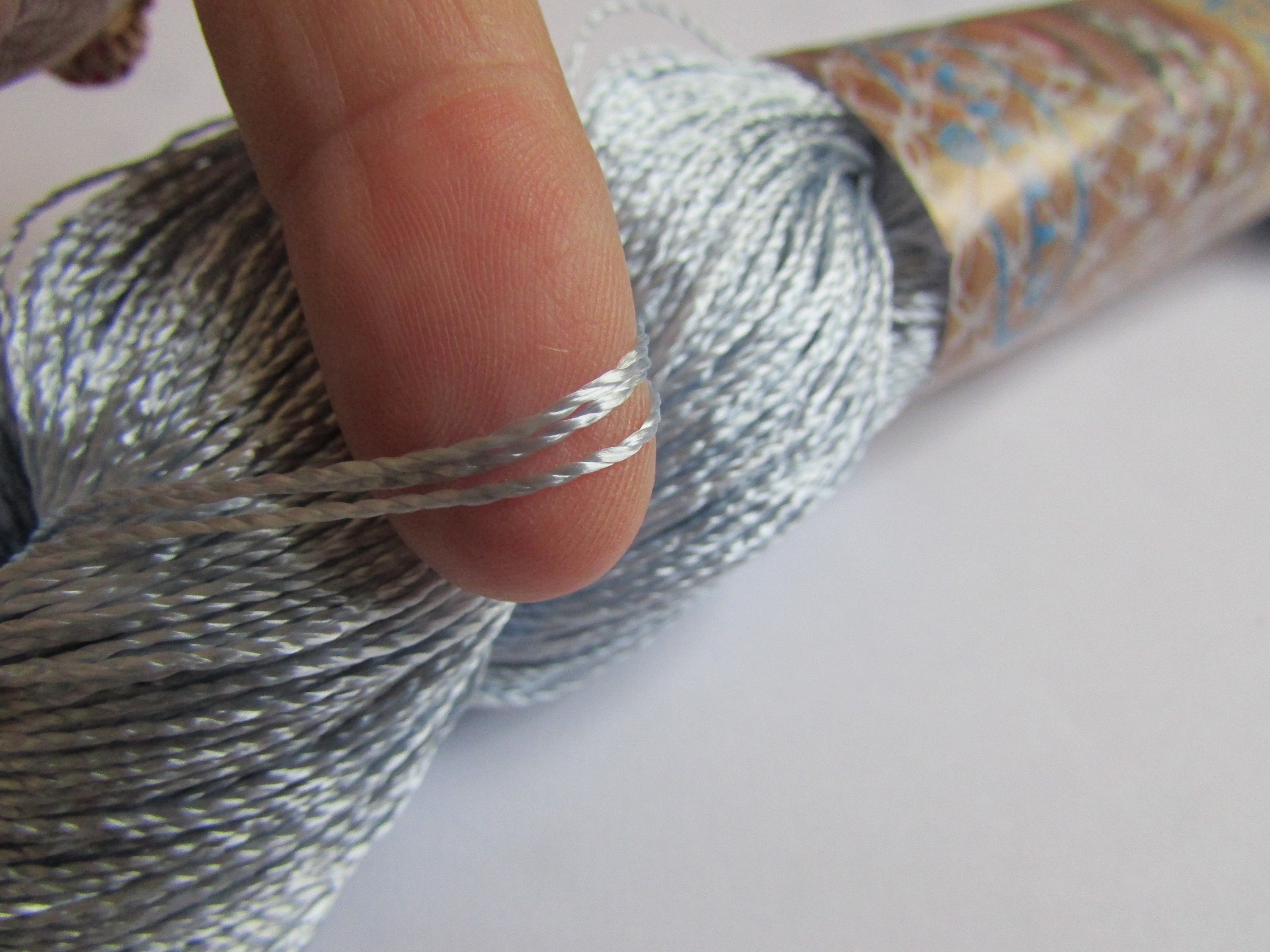 Viscose Rayon Silk Yarn for Crochet and Knitting, Lace Thin Shiny Yarn ...
