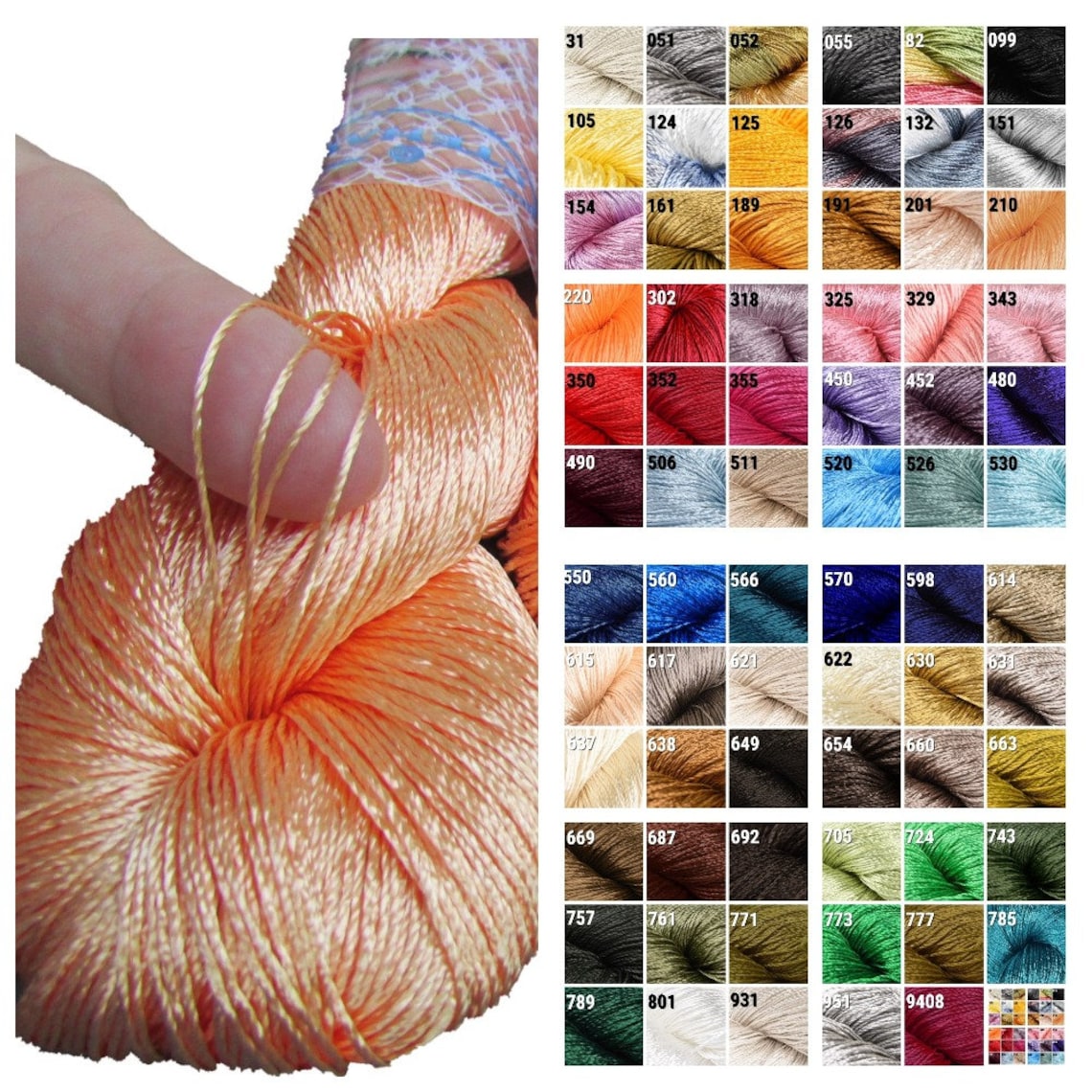 Viscose Silk Yarn for Crochet and Knitting Vegan Thin Thread - Etsy