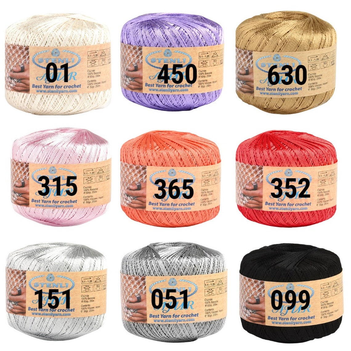 6 Balls Viscose Rayon Silk Yarn for Crochet and Knitting | Etsy