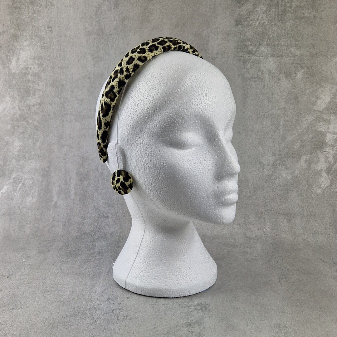 Loud Luxury Snow Leopard Bandeau Hairband & Earring Set, Buttery Beige ...