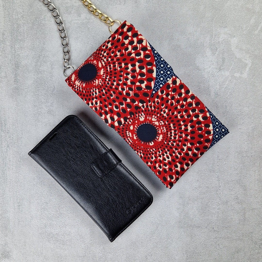 Navy White Red & Black Melon Pip Style Crossbody Bag, Modern Ankara ...