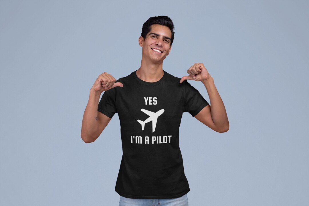 Pilot T-shirt With Jet Aircraft, Black Aviation Tee for Enthusiasts ...