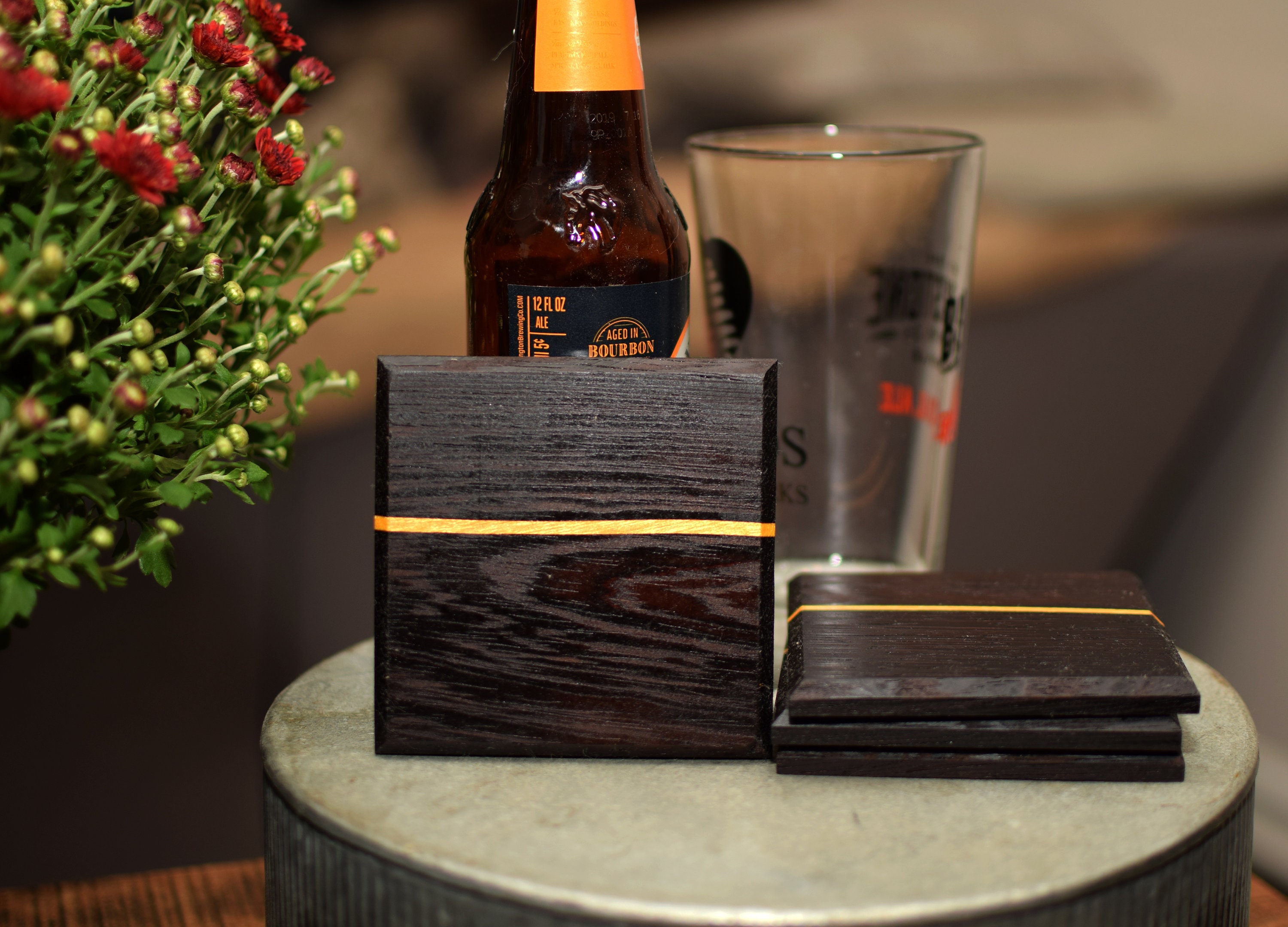 Fancy Wood Coasters Handsome 4 Square Exotic Wood - Etsy