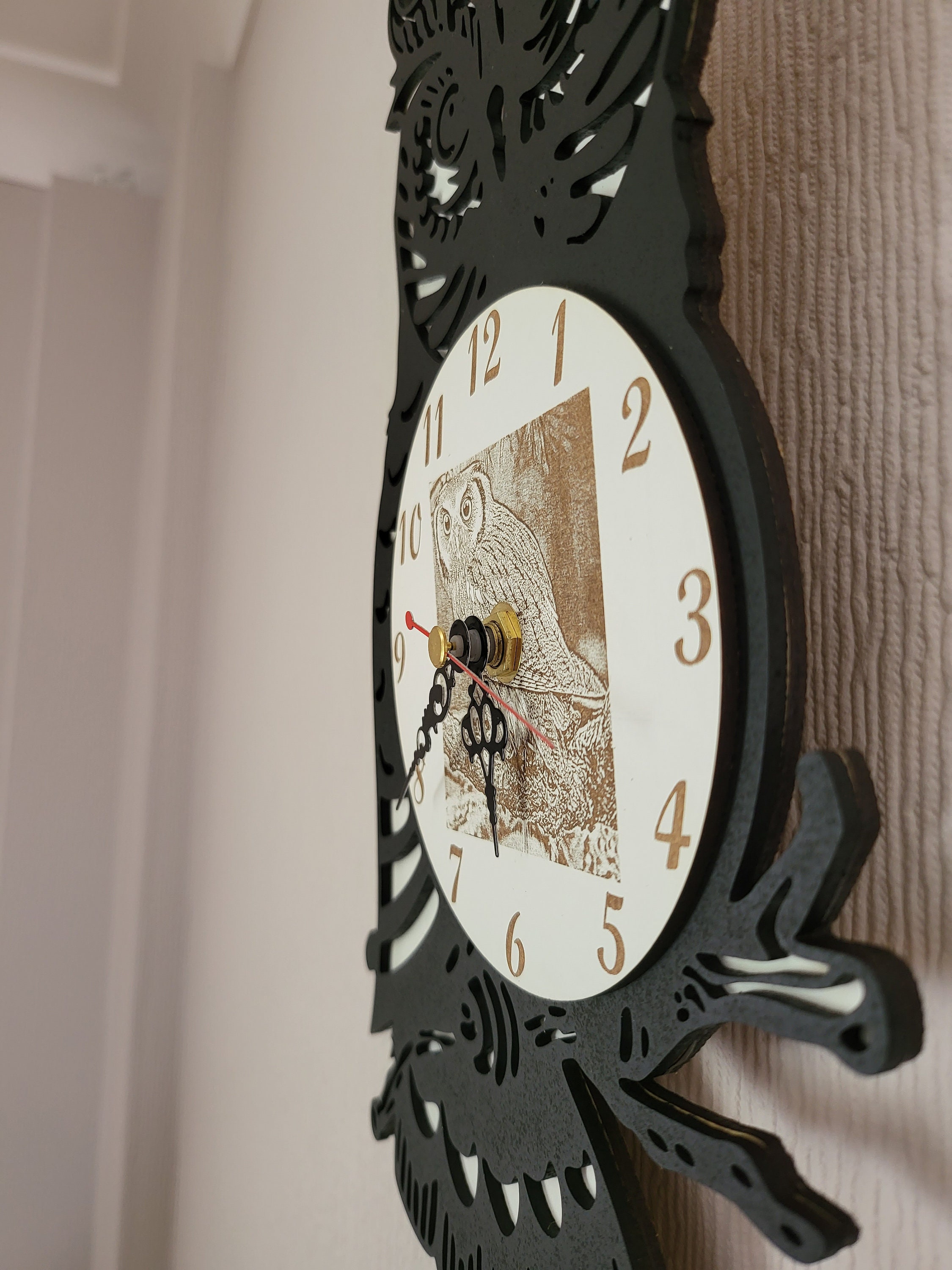 Laser Cut Wall Clock Owl - Etsy UK