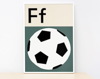 Abc's of Football, Nursery Print, Kids Wall Art, ABC Poster, Alphabet ...